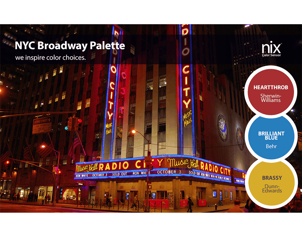 broadway theme: NYC Broadway Palette Color Inspiration
